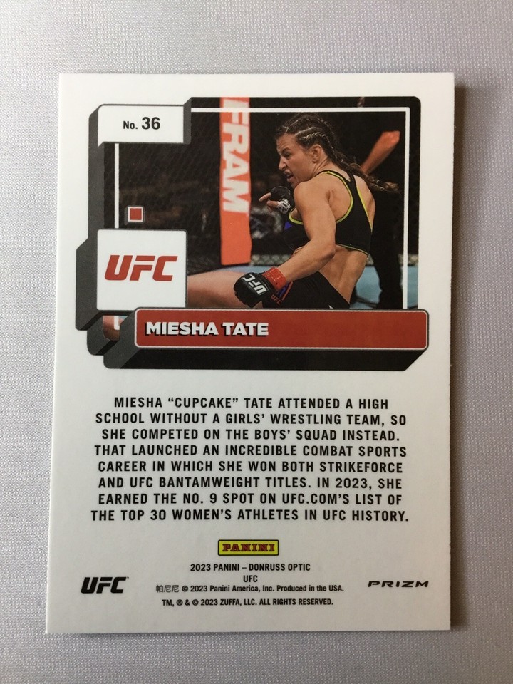 2023 Donruss Optic UFC Miesha Tate #36 Silver Prizm | eBay