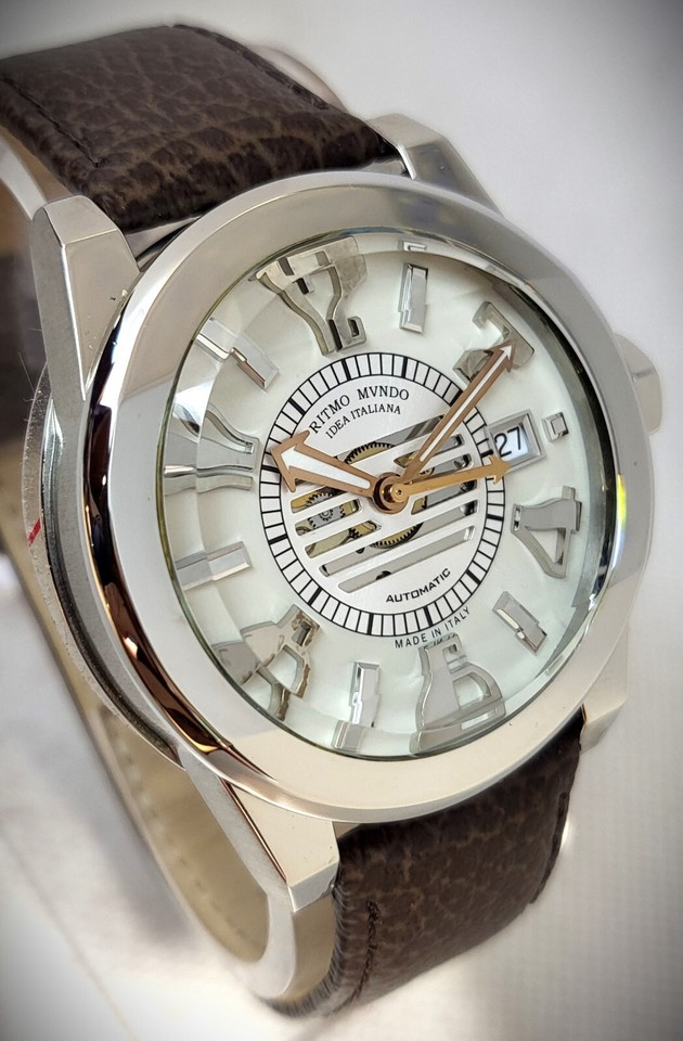 RITMO MVNDO MENS $1660 IDEA ITALIANO PANTHEON AUTOMATIC LEATHER SWISS ...
