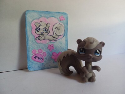 Littlest Pet Shop LPS #484 Squirrel Skunk & Handmade Trading Card | eBay
