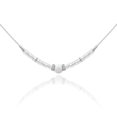 Collier ras de cou pierres jade ,pierre de lune Acier Inoxydable ...