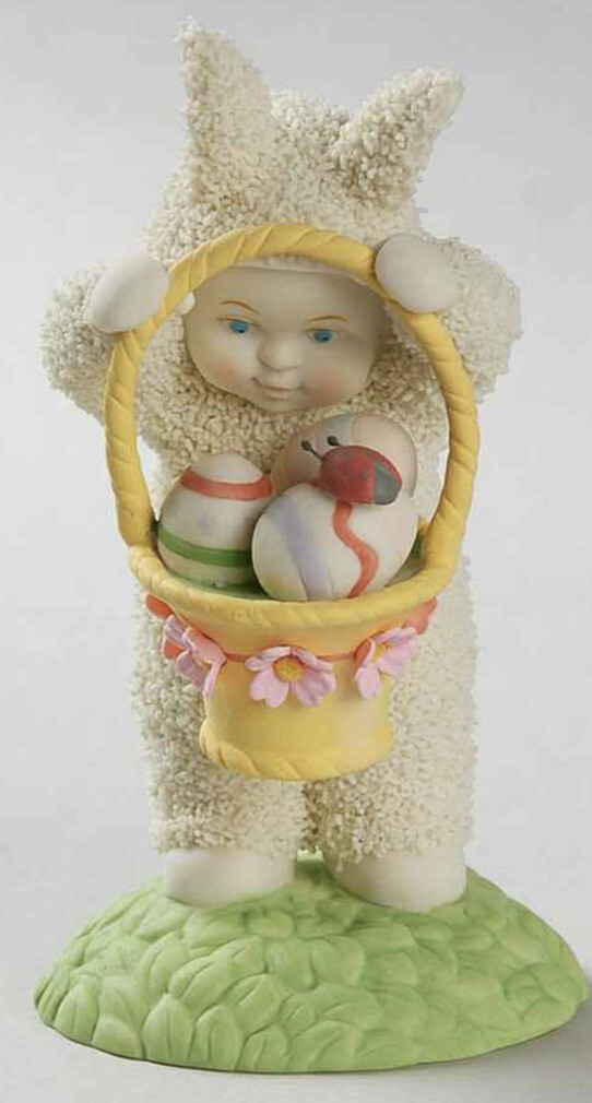 Easter Decor Snowbabies-Snowbunnies 2006 "A Surprise In My Basket" | eBay