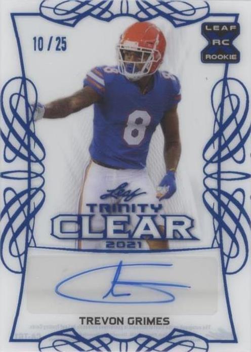 2021 Leaf Trinity - Clear Auto Trevon Grimes #CA-TG1 Platinum Foil /25 ...