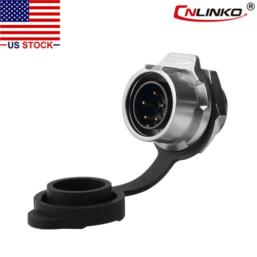 CNLINKO 5 Pin M16 Size Power Industrial Connector Male Socket ...