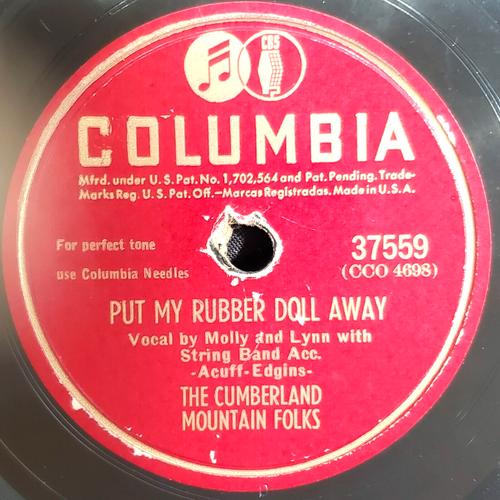 1947 The Cumberland Mountain Folks VG 78 RPM 10” Columbia 37559 Rubber ...