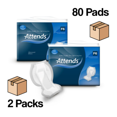 Attends F6 Incontinence Pads - 2 Packs Of 40 Personal Care Faecal Pads ...