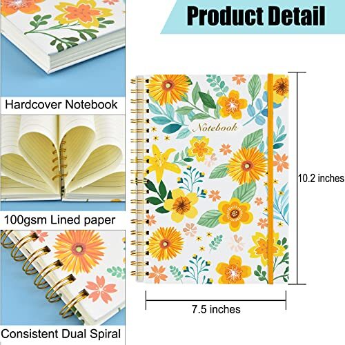 4 Pack B5 Spiral Notebook College Ruled Composition Notebooks Hardcover ...
