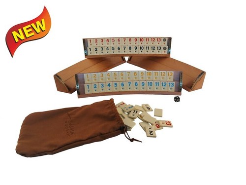 New Beechwood Handmade Curved Rummy Cube Game Set - Wooden Rummikub Set ...