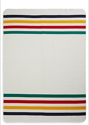 Pre-owned Hudson's Bay HBC Stripes Multistripe Polar Fleece Throw 50"W ...