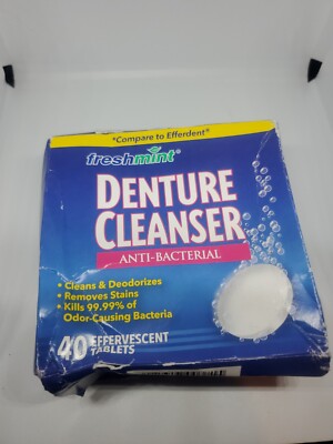 Freshmint Denture Cleanser 40 Tablet Pack Exp 2025 Anti-Bacteria Odor ...