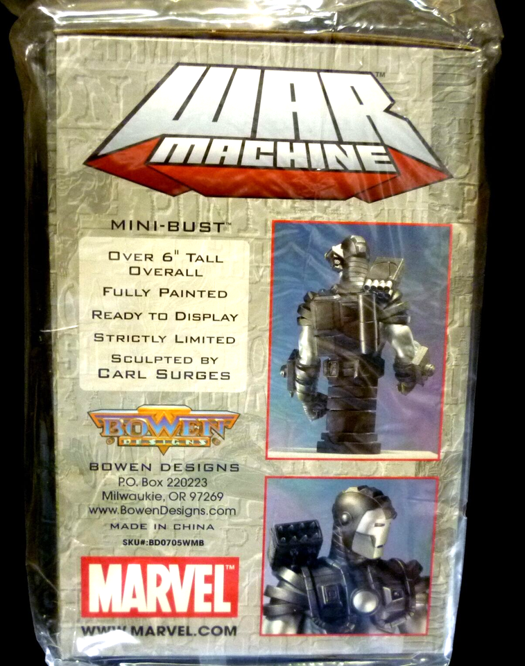 War Machine Bust Statue Factory Sealed 2005 Iron Man Bowen Marvel ...