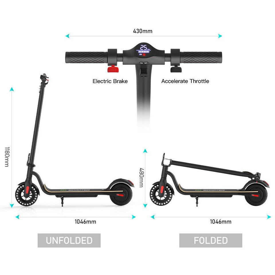 ELECTRIC SCOOTER LONG RANGE FOLDING ADULT E-SCOOTER 5.2AH SAFE URBAN ...