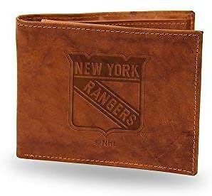 New York Rangers Premium Brown Leather Wallet, Bifold Billfold ...