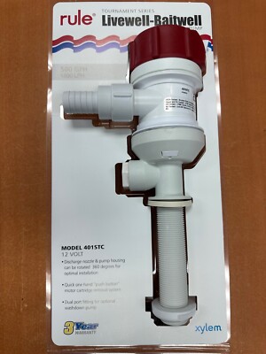 LIVEWELL BAIT PUMP RULE TOURNAMENT SERIES AERATOR 29 401STC 500GPH ...
