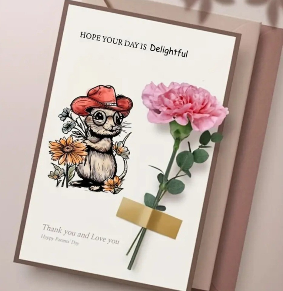 Clear Stamps Mouse Transparent Mice Animals Stamp Flowers Silicone Card ...