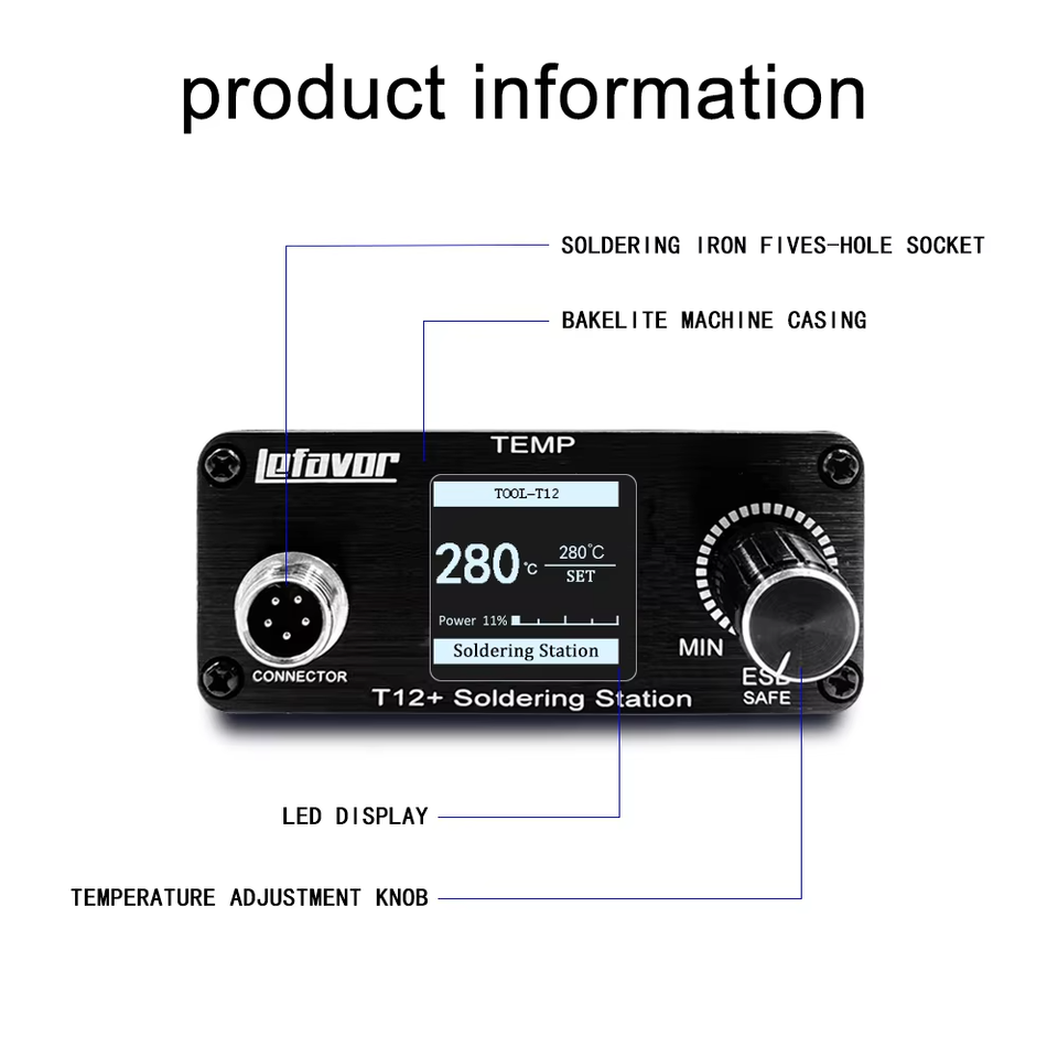 Stazione per Saldatore Digitale T12 75Wtips Stazine Di Rilavozione per ...
