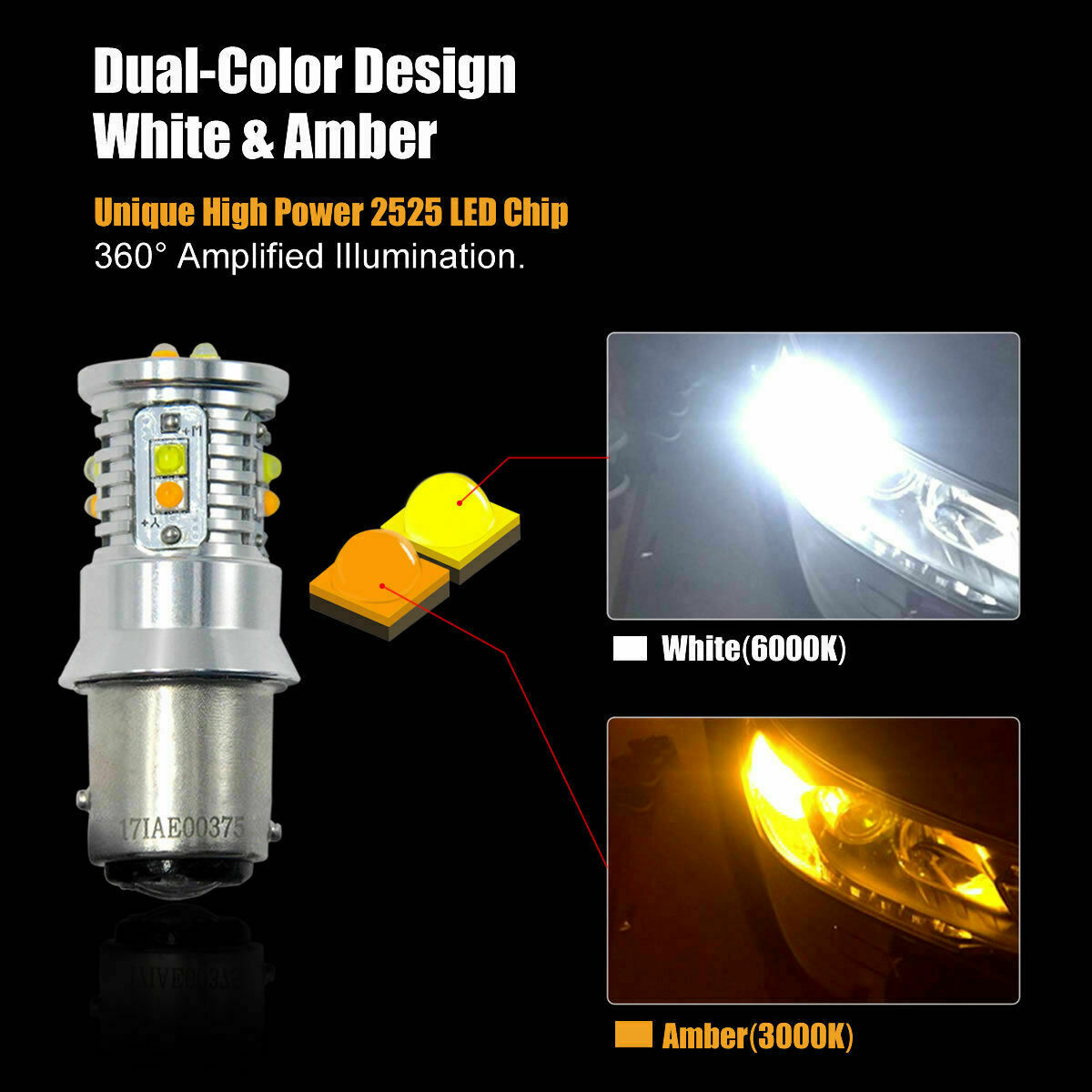 Lasfit 1157 Amber White Switchback LED Turn Signal Light Bulb 1157A ...