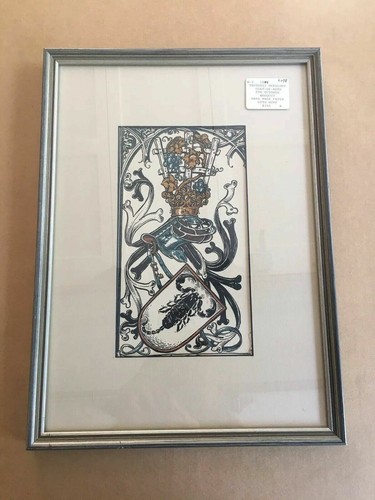 Otto Hupp Family Crest Coat of Arms Teutonic Shield Framed Vintage ...