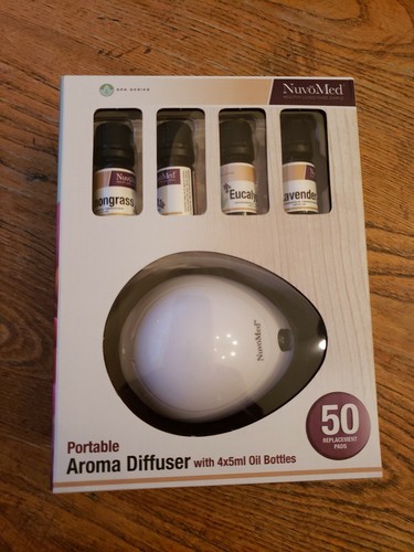 1 NUVOMED PORTABLE AROMA DIFFUSER W/ 4X5ml OIL BOTTLES | eBay