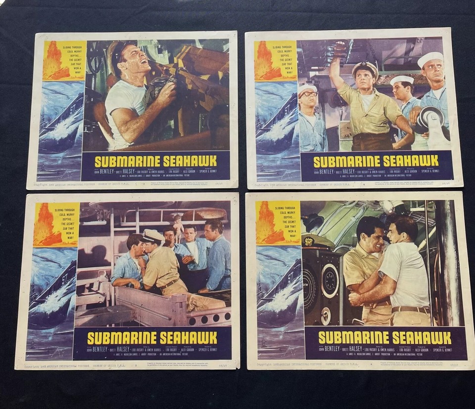 SUBMARINE SEAHAWK ORIGINAL VINTAGE MOVIE POSTER LOBBY CARD SET of 8 | eBay