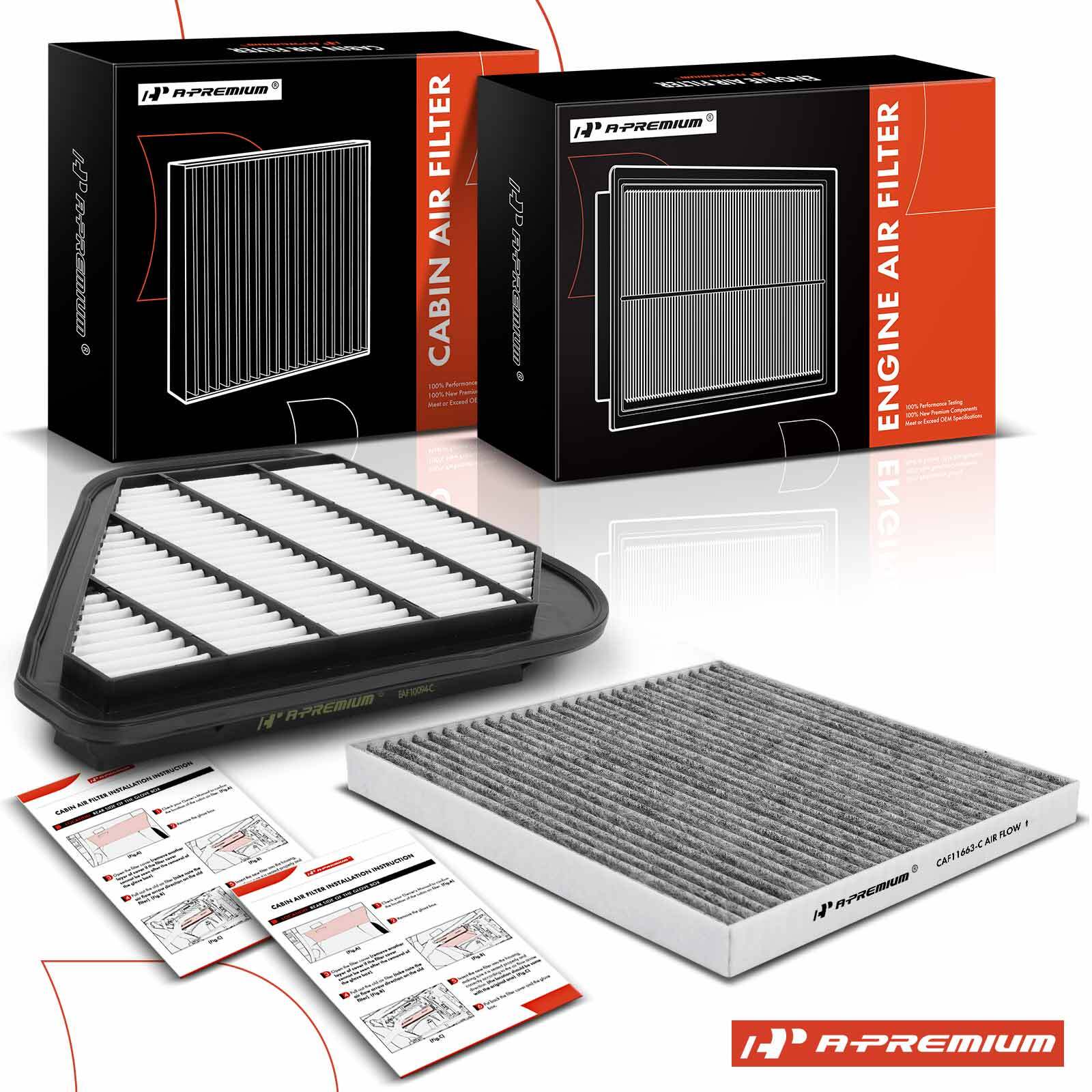 2 Engine & Cabin Air Filter with Activated Carbon for Chevy Traverse ...