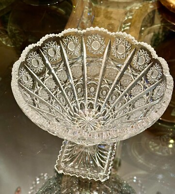 Elegant Bohemia crystal Bowl on stand for serving, gift, 7"Hight x 8 ...