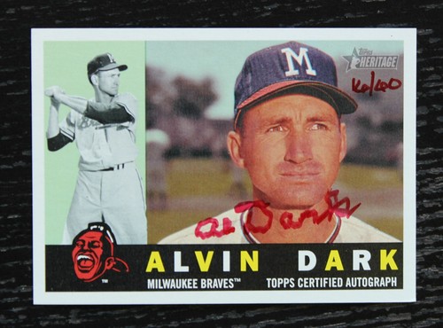 2009 Topps Heritage Real One Red Ink Alvin Dark Autograph 16/60 | eBay