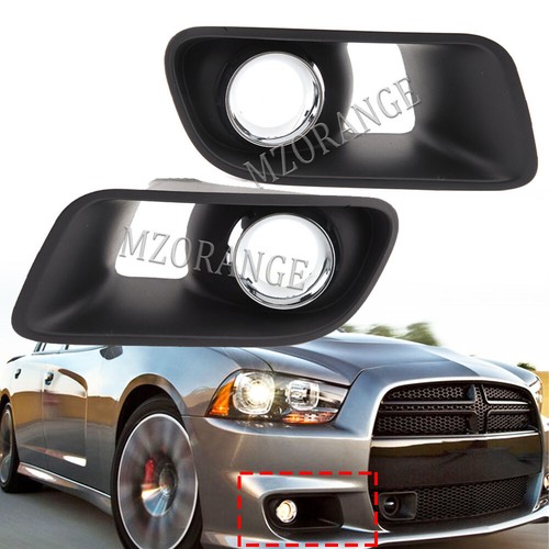PAIR Front Bumper Fog Light Bezel Cover Grill For Dodge Charger SRT-8 ...