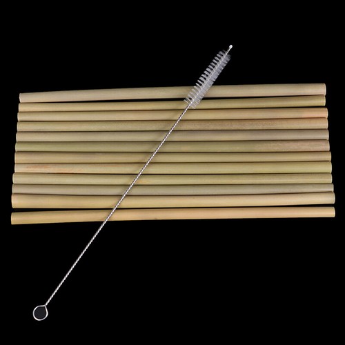 1/12pcs Bamboo Drinking Straws Eco-Friendly Party Kitchen With Clean ...