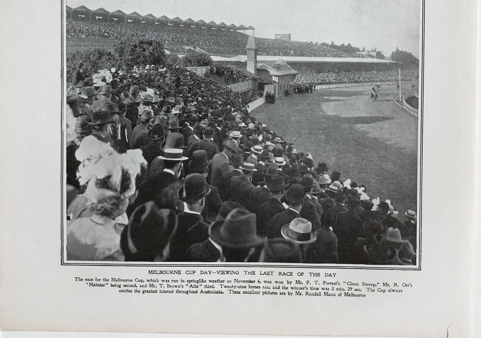 1900 PRINT DERBY AUSTRALIAN MELBOURNE CUP DAY RACES SPECTATORS | eBay