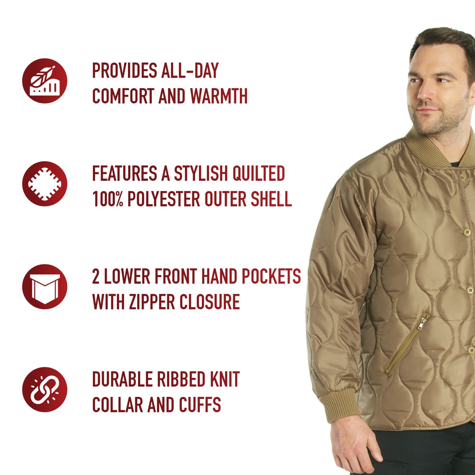 Men's Military Style Quilted Woobie Fashion Jacket | eBay