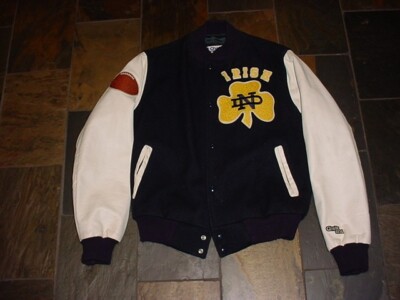 Rare 80s Chalk Line Notre Dame SMALL Wool Varsity EMBROIDERED Jacket ...