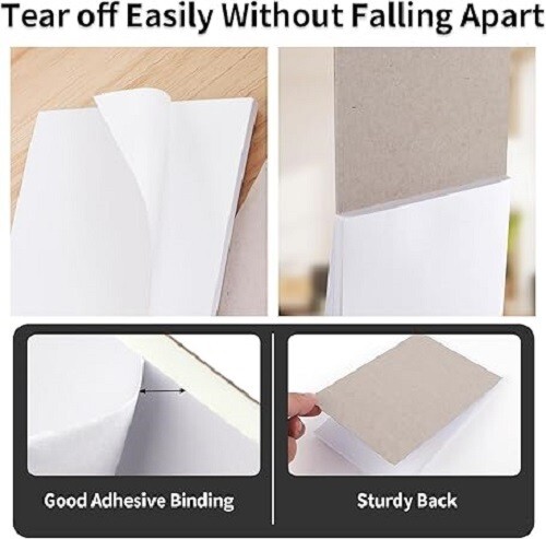 Note Pads 3x5 In, 8 Pack Blank Notepad, White Scratch Pads for Writing ...