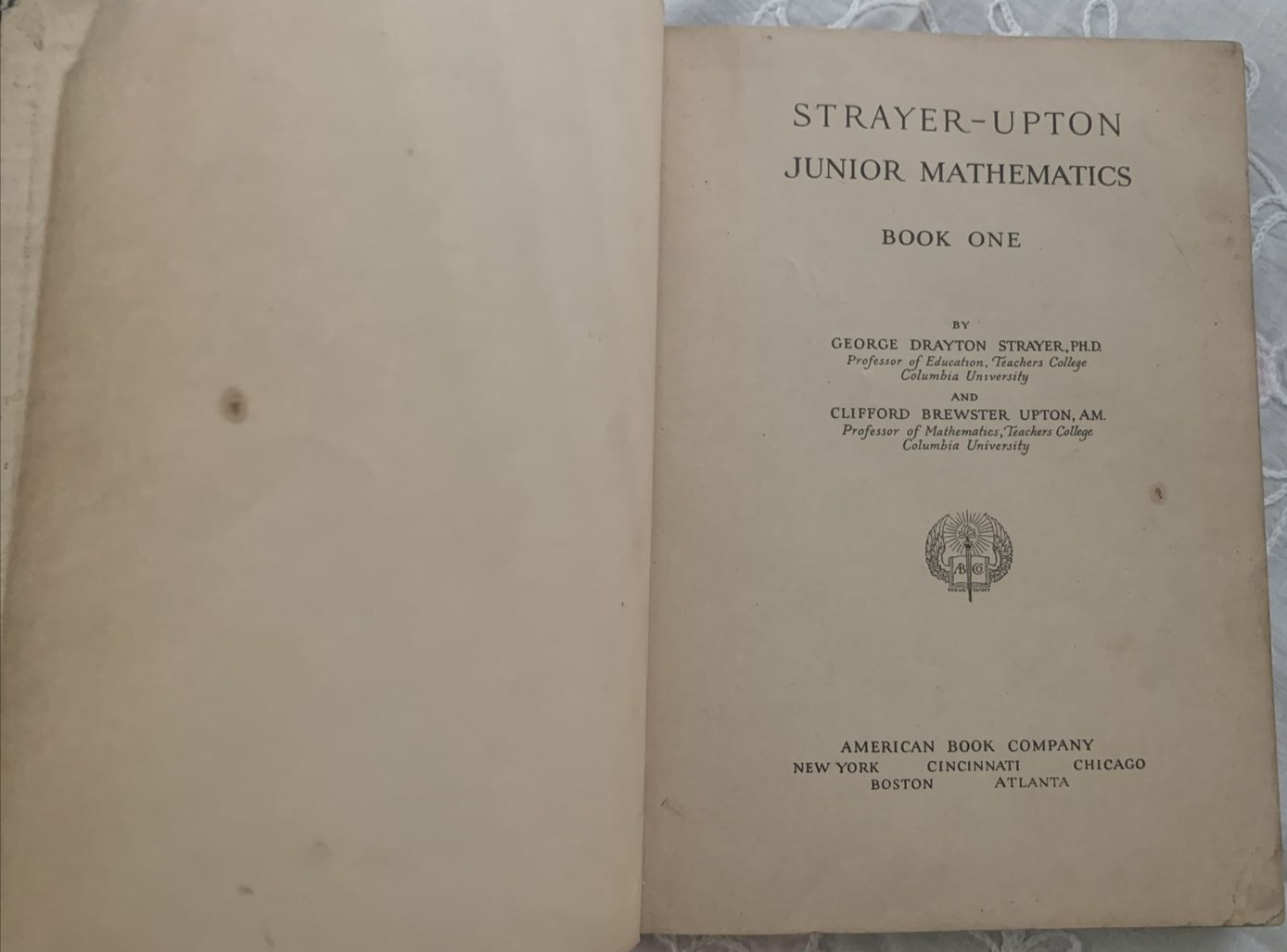 Rare - STRAYER-UPTON JUNIOR MATHEMATICS BOOK ONE 1929 First Edition | eBay
