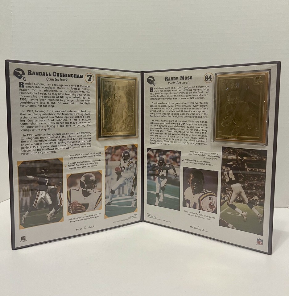 Vikings Randy Moss Randall Cunningham 22kt GOLD RARE Football Cards | eBay