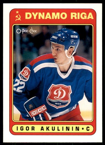 1990-91 O-Pee-Chee Igor Akulinin . Dinamo Riga #491 | eBay