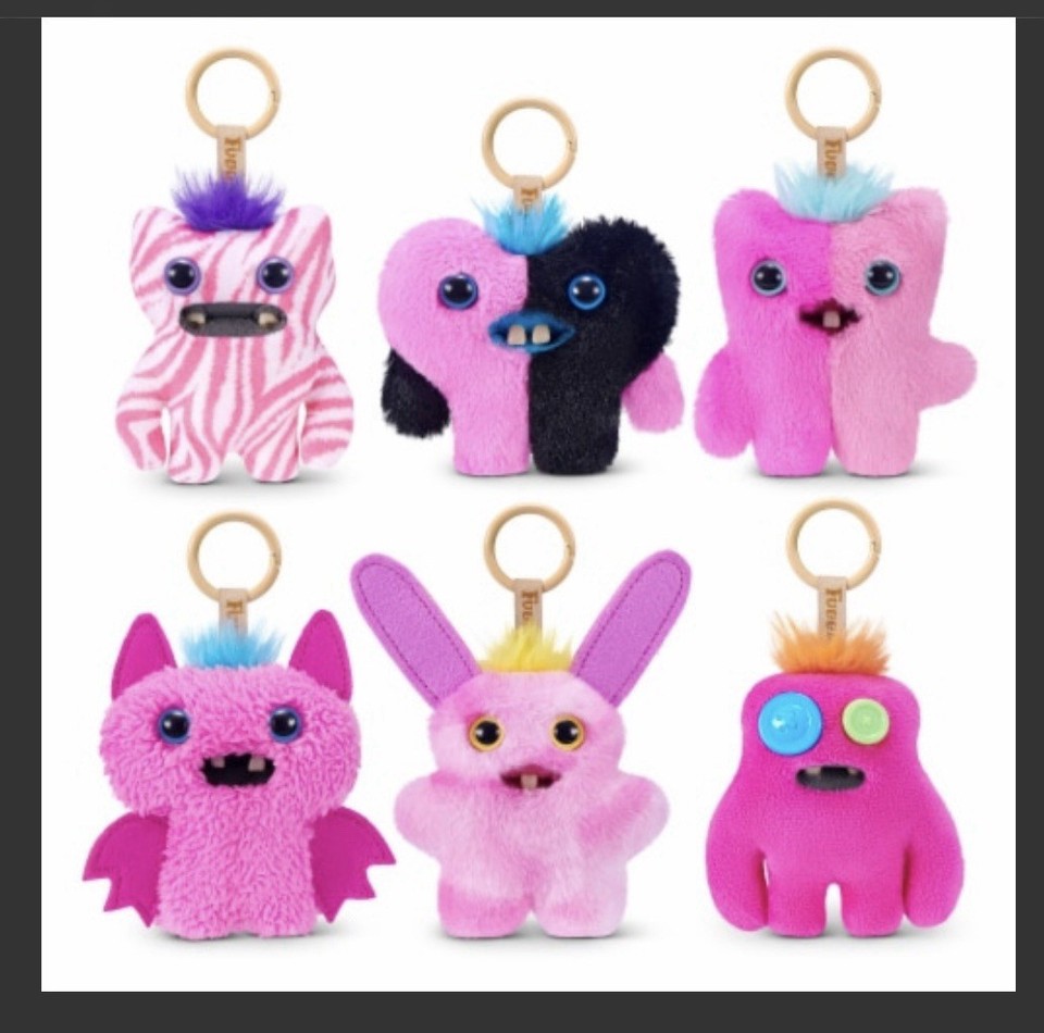 New mini Fuggler Keyring Heart monster pink black Baby Pinkles Keychain ...