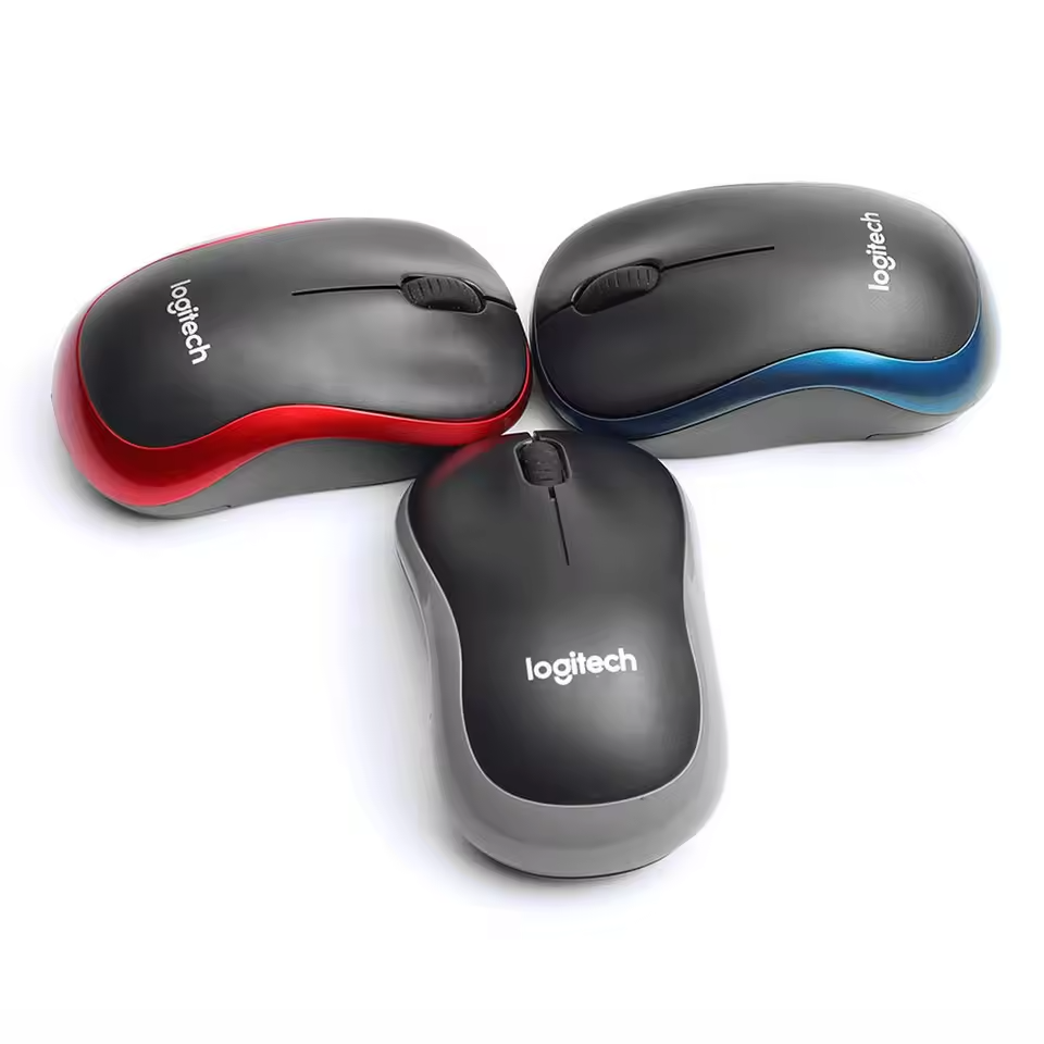 Logitech M185 Wireless Optical Mouse + USB Receiver Fit Compact PC ...