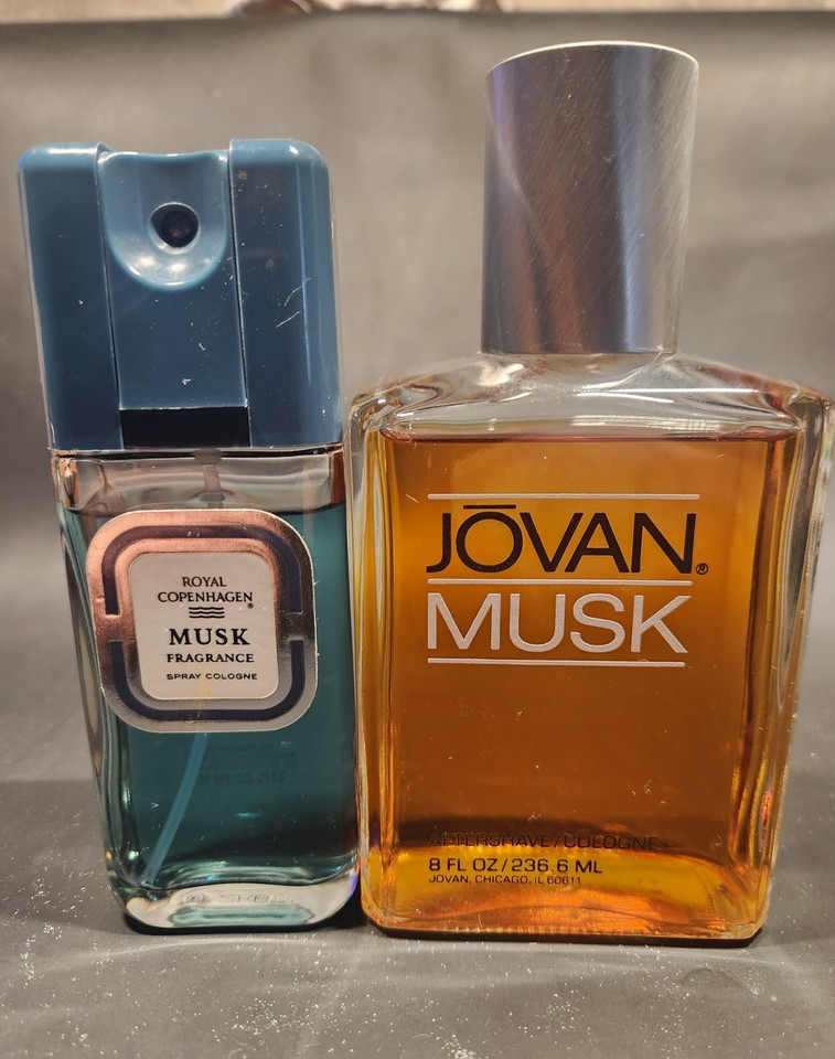 Vintage Royal Copenhagen Musk & Jovan Musk 3.3/8oz-LOT OF 2 VINTAGE ...