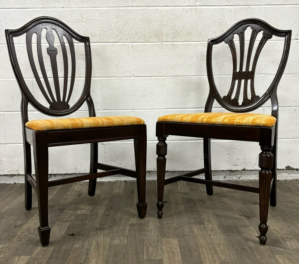 Vintage Yates Duncan Phyfe Hepplewhite Style Shield Back Dining Chairs ...