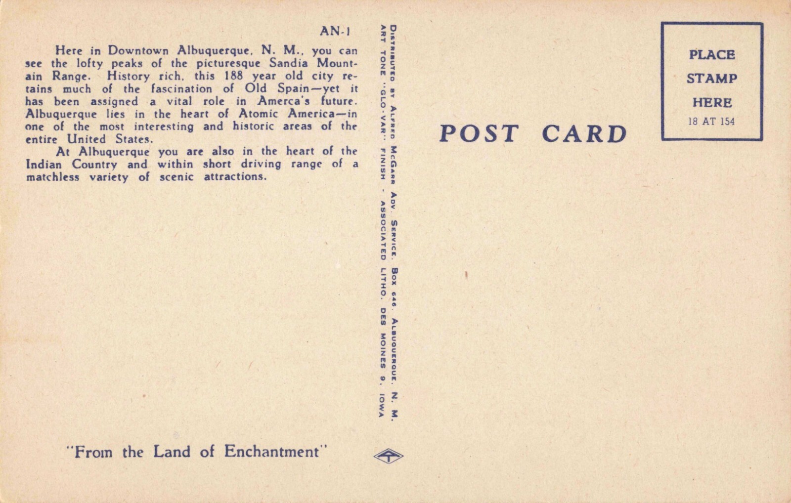 Postcard Central Avenue Sandia Mountains Masonic Temple Old Cars ...