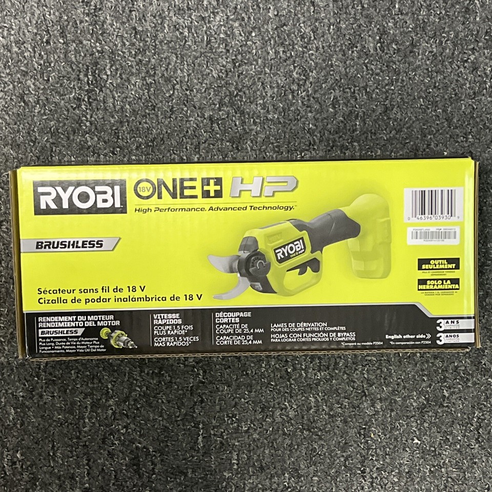 RYOBI Hedge Trimmers 18V Brushless Cordless Pruner Soft Grip Handle ...