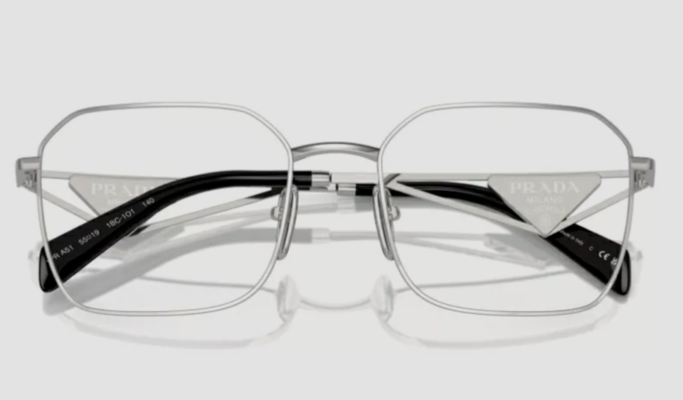 New PRADA Milano Eyeglasses VPR A51 1BC-1O1 55-19 140 Large Silver ...