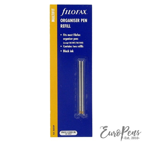 Filofax Ballpoint Pen Refills mini (Pack of 2) Black Ink - 060509 - Uk ...