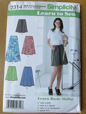 New Simplicity 2314 Sewing Pattern Misses Skirt in 3 Lengths Size 6-18 ...