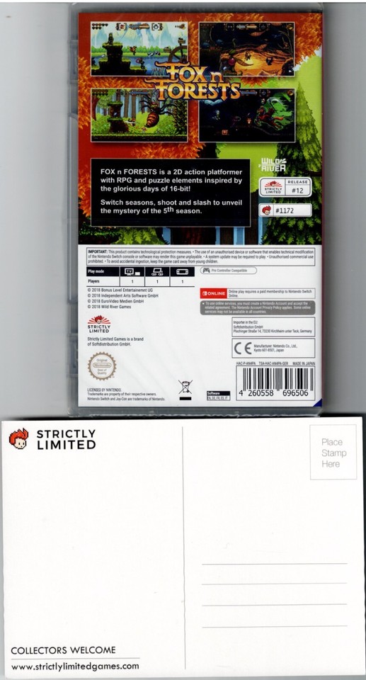 Fox n Forests Nintendo Switch New Includes Post Card 2D Action RPG ...