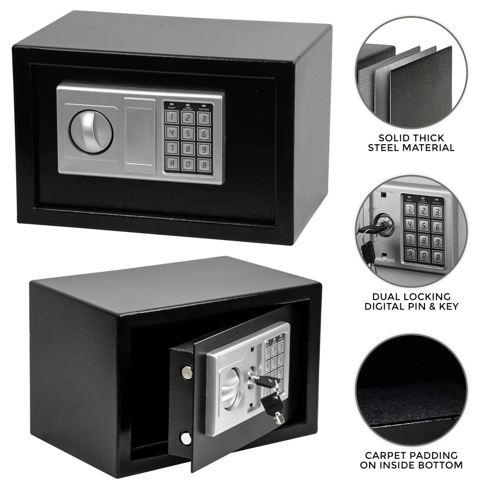 Secure Digital Steel Safe High Security Electronic Home Office Money ...