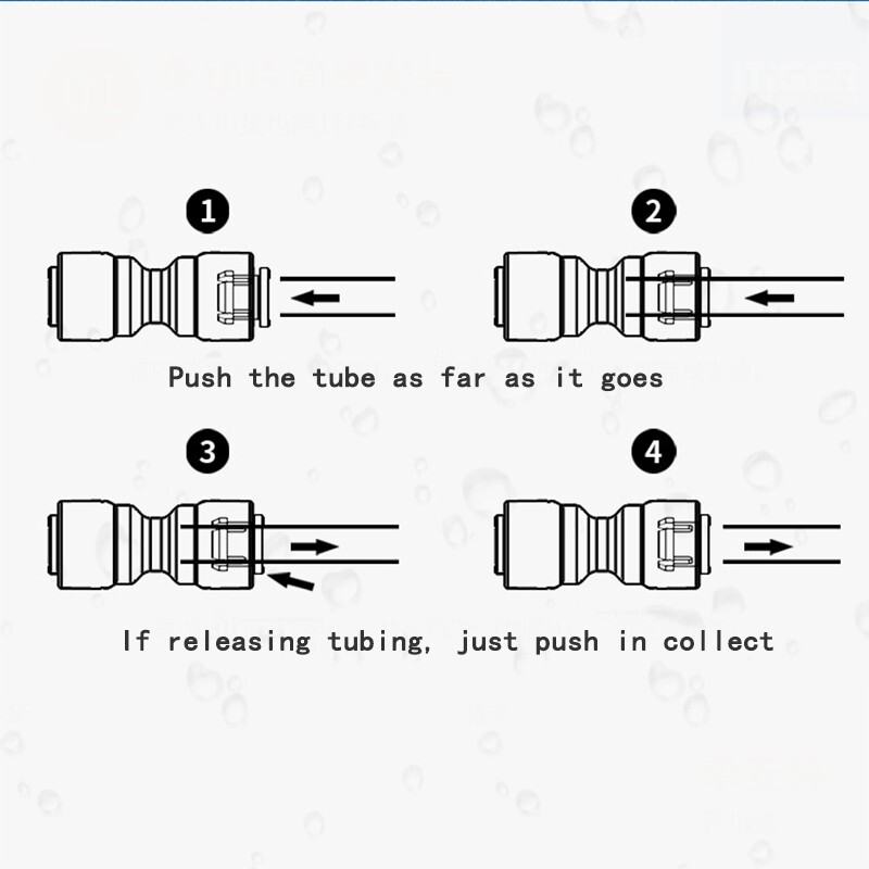 10 PCS 1/4"x1/4" Water Line NSF Certified Push in Straight Connect ...