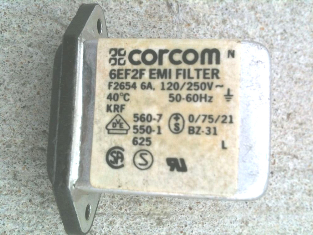 Corcom 6EF2F AC Power Entry EMI Filter 6 Amp 6A 120/250VAC IEC380 ...