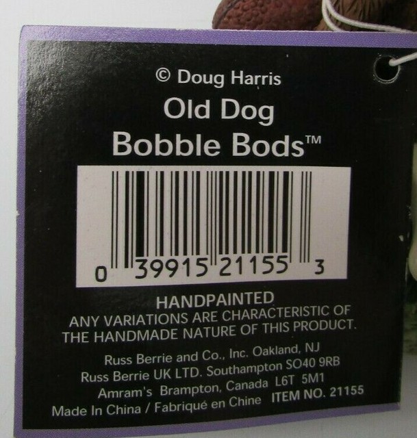 Russ Berrie Make Someone Happy Bobble Bods Geezer Animals 7" OLD DOG ...
