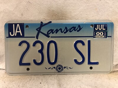 2000 Kansas Vanity License Plate “230 SL” | eBay